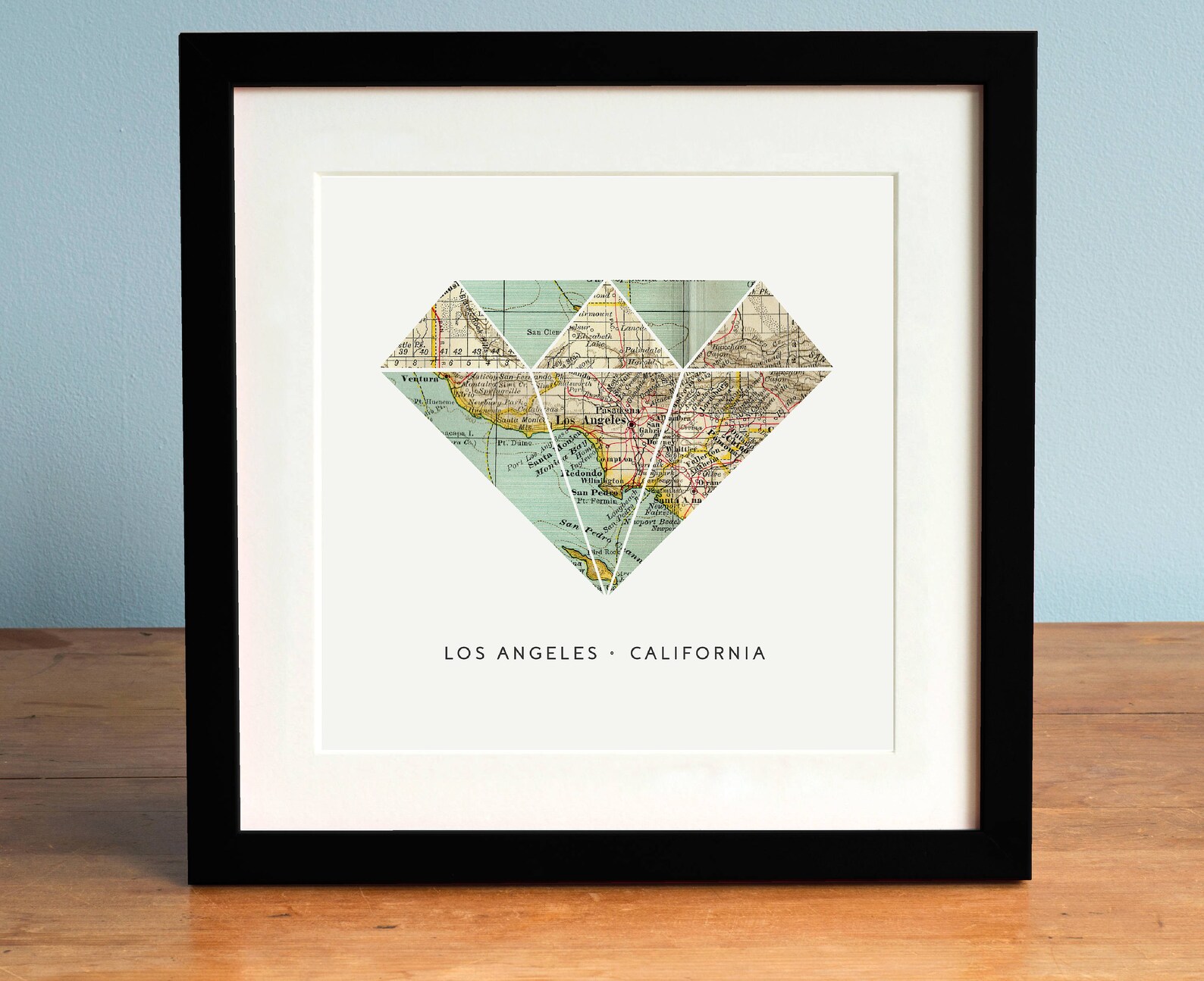 Los Angeles Map Art LA Map Map of Los Angeles California - Etsy