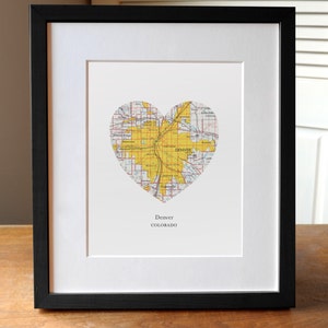 Denver Colorado Heart Map Print Denver Art Print Colorado Art Custom ...