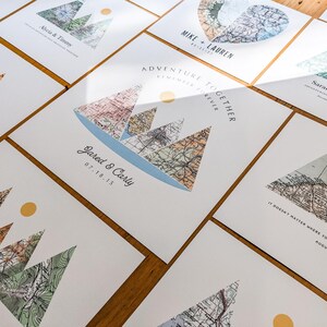 Adventure Together® Map Mountain Art Print Personalized Wedding or ...