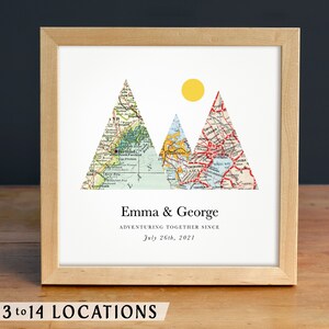 Art & Collectibles Places Lived Maps Personalized Map Canvas ...
