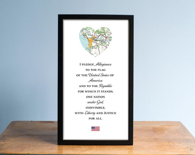 Pledge of Allegiance Matte Poster Patriotic Subway Art 4th of July Wall ...