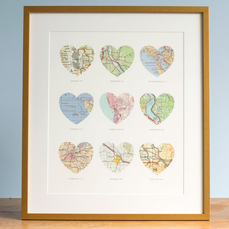 Heart Map Art - Etsy