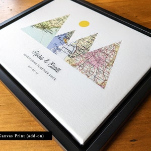 Adventure Together® Map Mountain Personalized Wedding Gift or ...