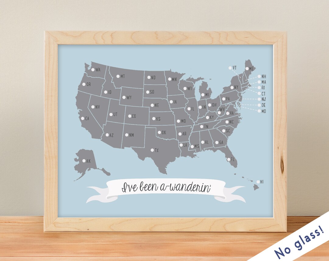 State Checklist Map Travel Checklist Map of USA Customizable Map of ...