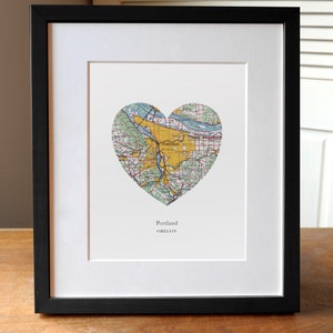 Portland Heart Map Portland Map Oregon Print Heart Map - Etsy