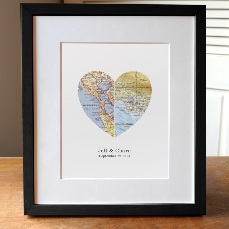 Heart Shaped Map - Etsy