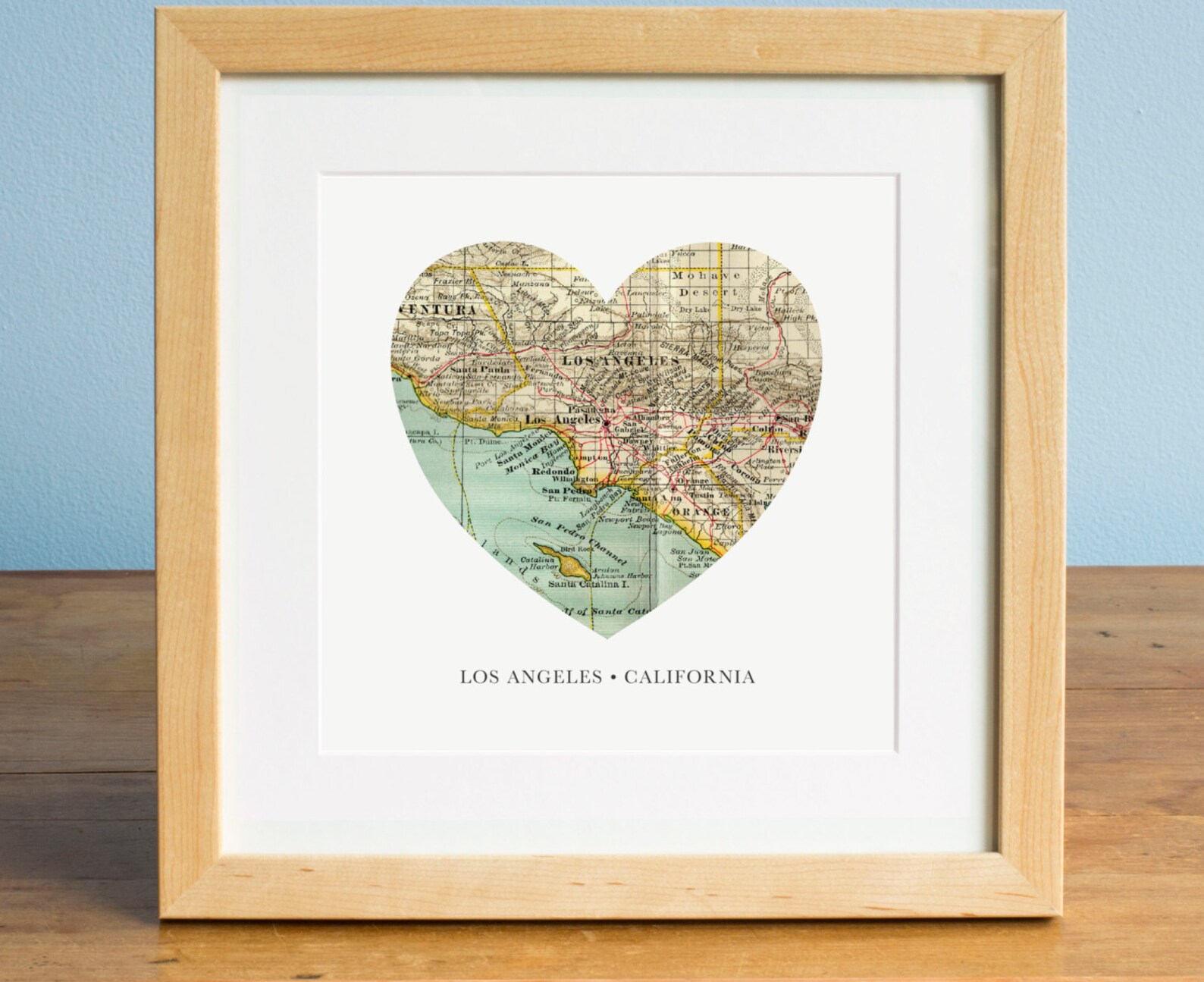 Los Angeles Heart Map Los Angeles California Map Heart Map - Etsy
