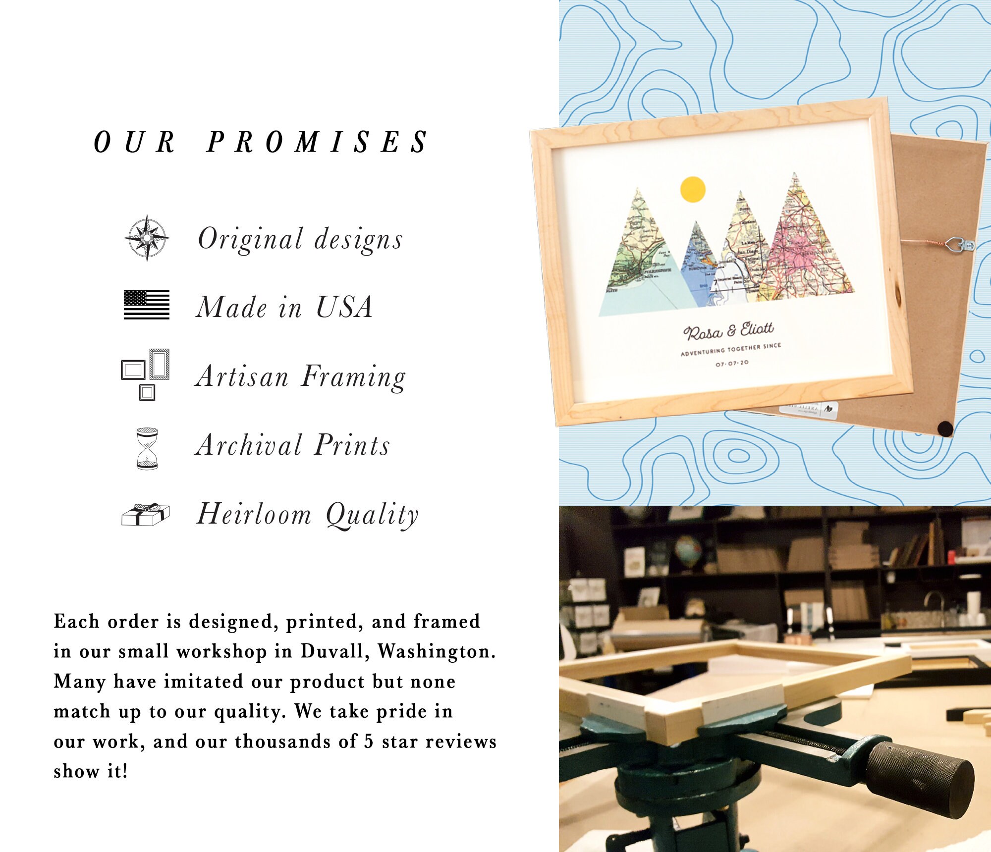 Adventure Together® 2 Map Mountain Vintage Map Personalized | Etsy