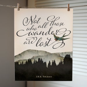 Tolkien Quote Mountain Print: Literary Wall Art - Etsy