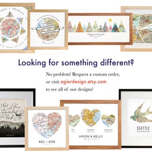 Adventure Together® Map Mountain Personalized Wedding Gift or ...