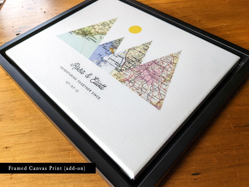 Adventure Together® Map Mountain Personalized Wedding Gift or - Etsy