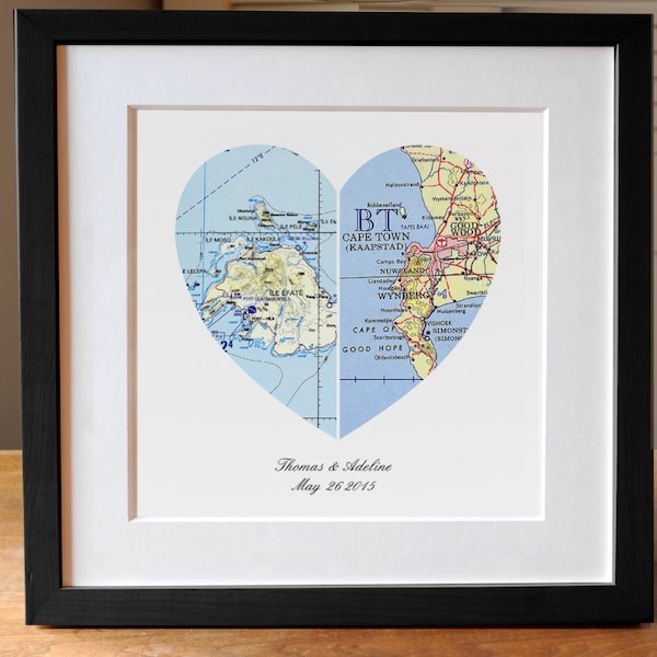 Heart Map Art - Etsy