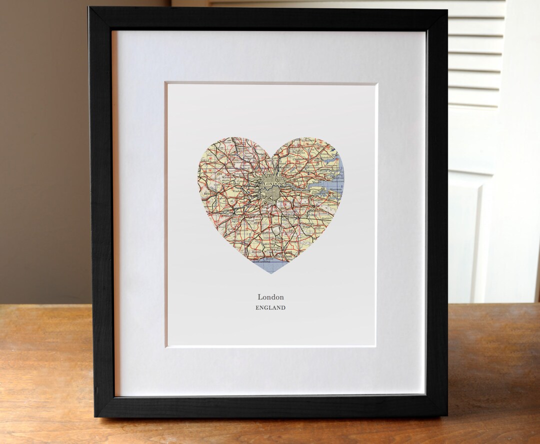 London Heart Print, London Map Print, Heart Map Print, Choose Any ...