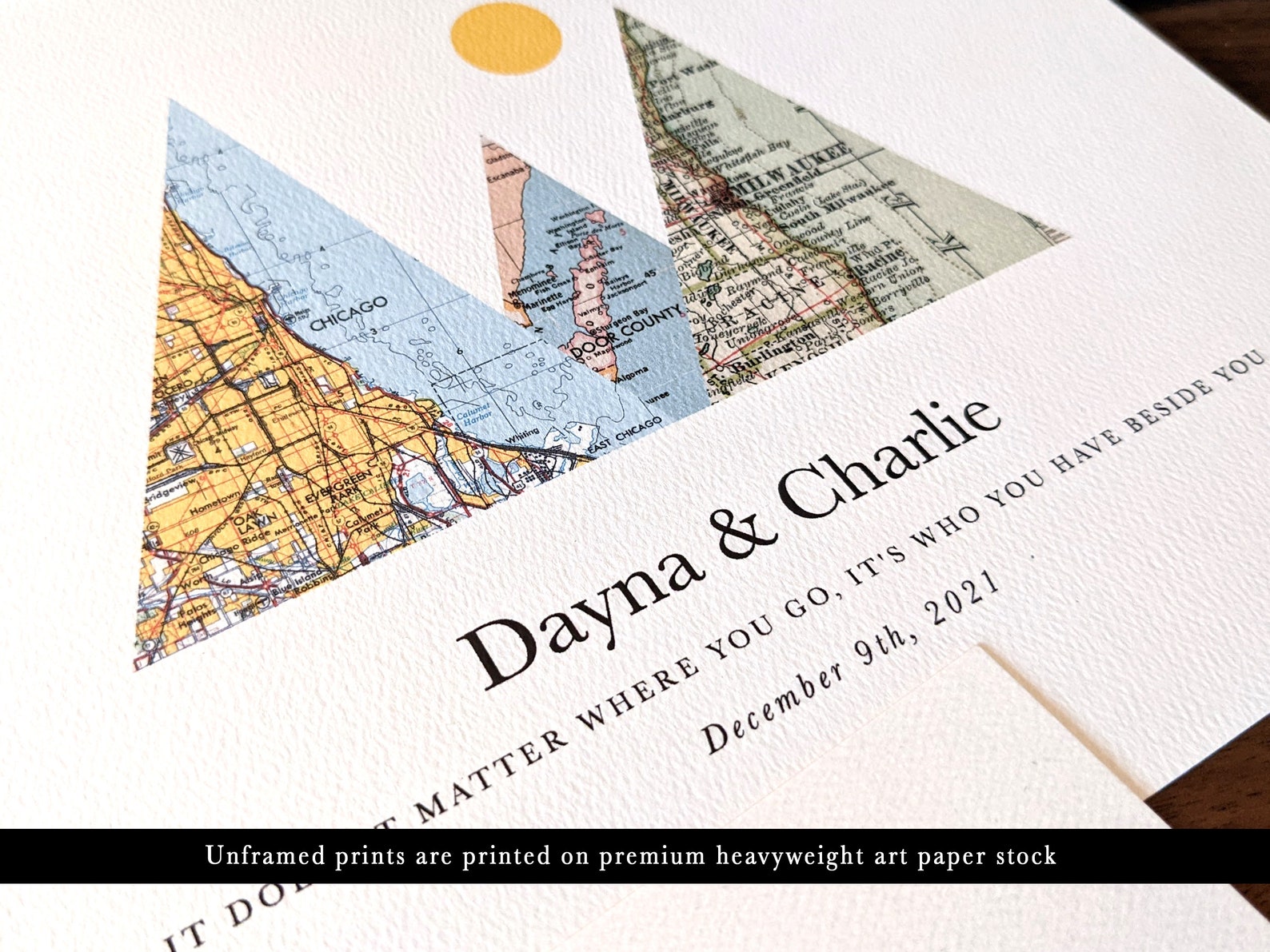 Adventure Together® Map Mountain Personalized Wedding Gift or - Etsy