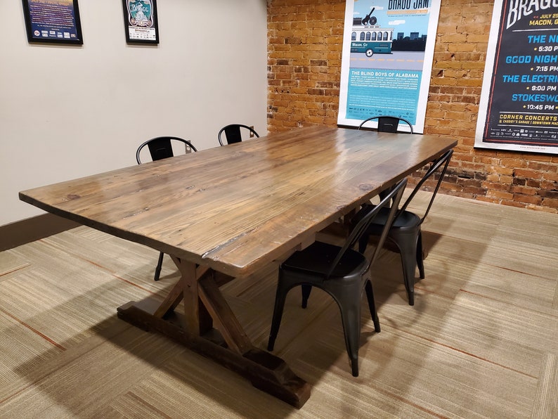 Reclaimed Trestle Harvest Table - Etsy