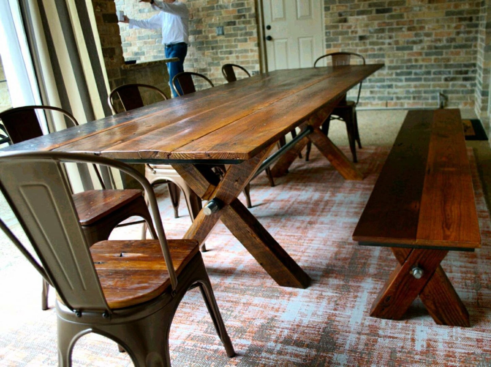 Reclaimed Industrial X-frame Table | Etsy