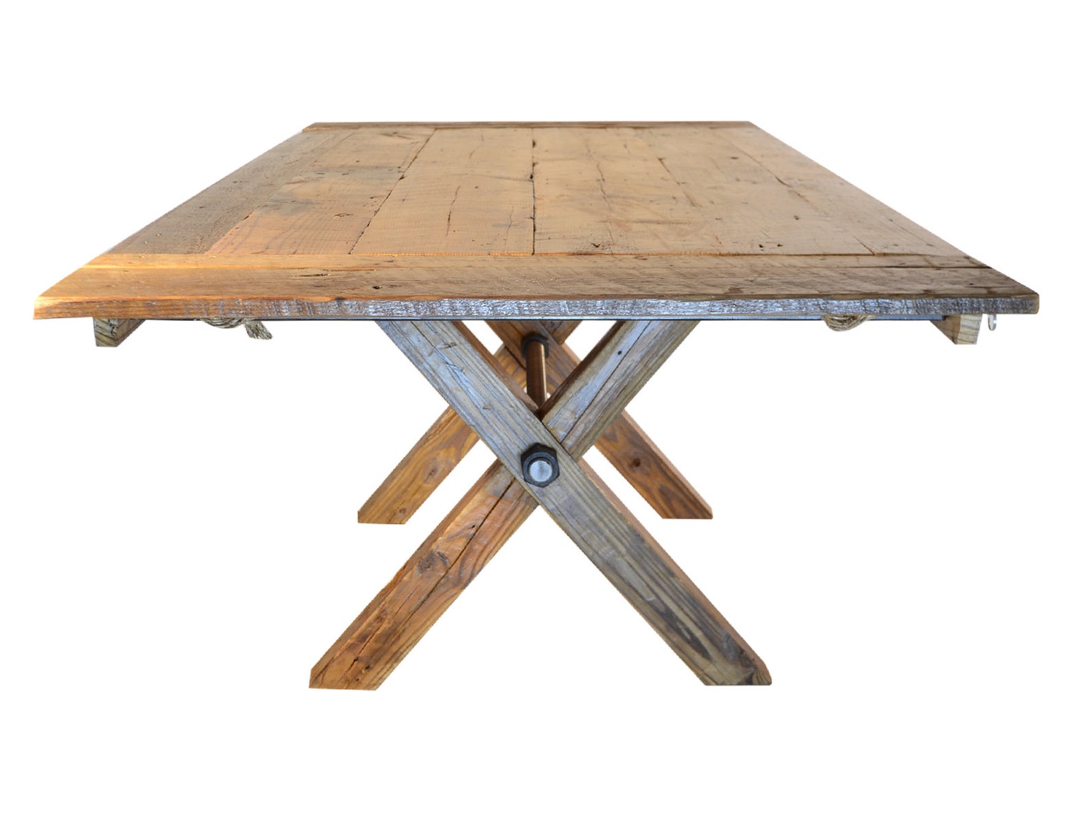 Reclaimed Industrial X-frame Table - Etsy