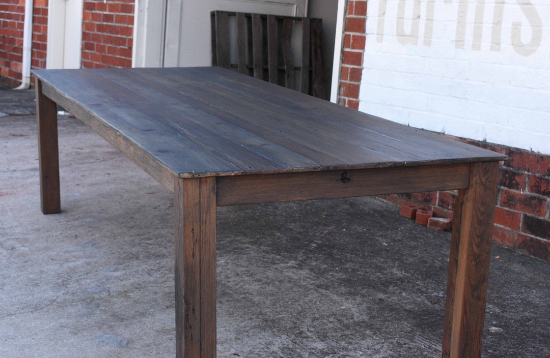 Reclaimed Farmhouse Table With Grey Stain - Etsy