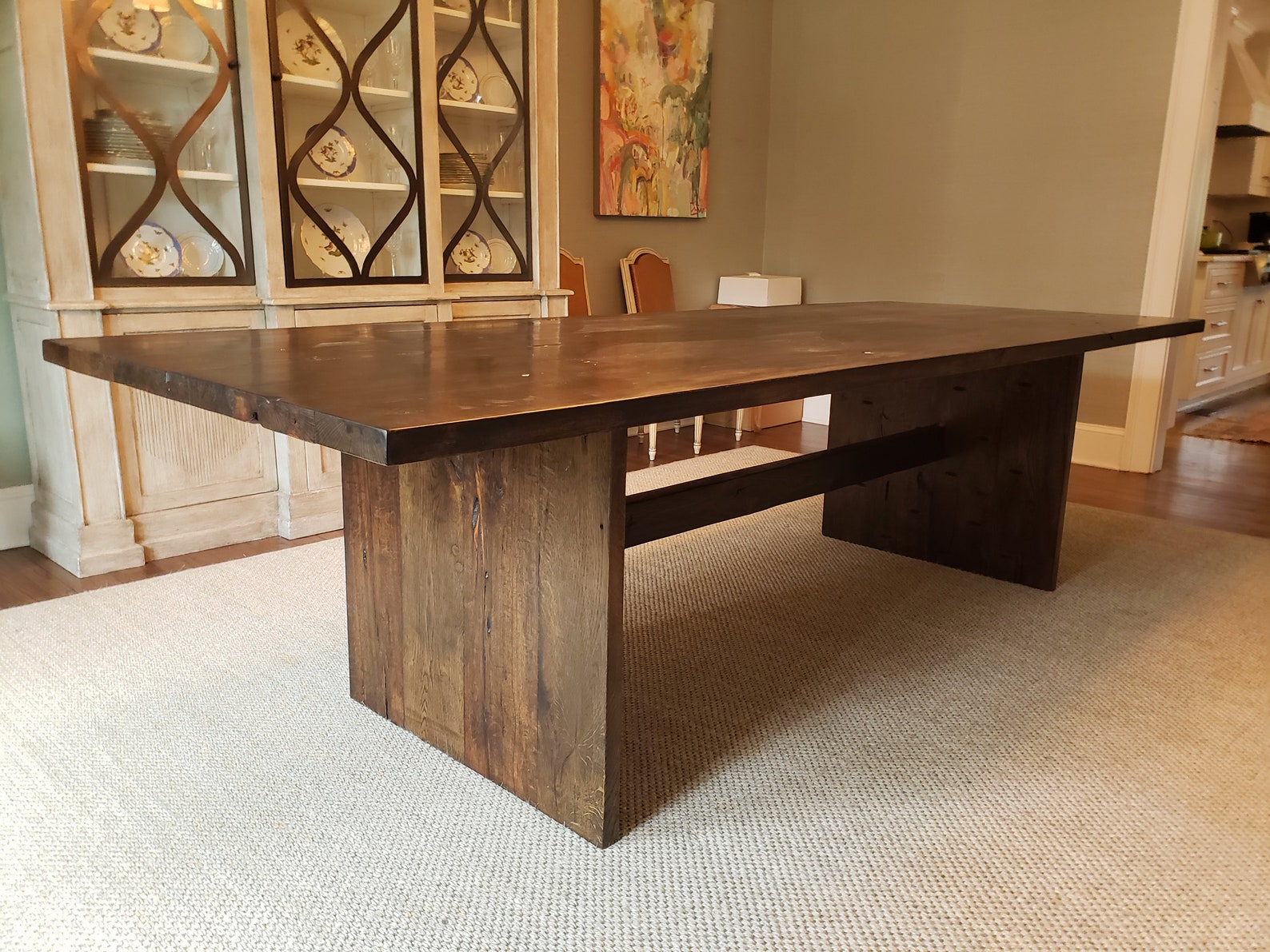 Reclaimed Modern Oak Table - Etsy