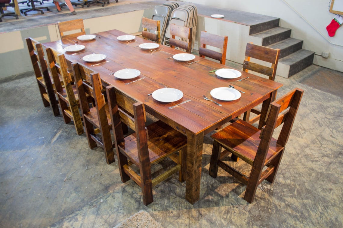 Reclaimed Farm House Table Set With Chairs - Etsy