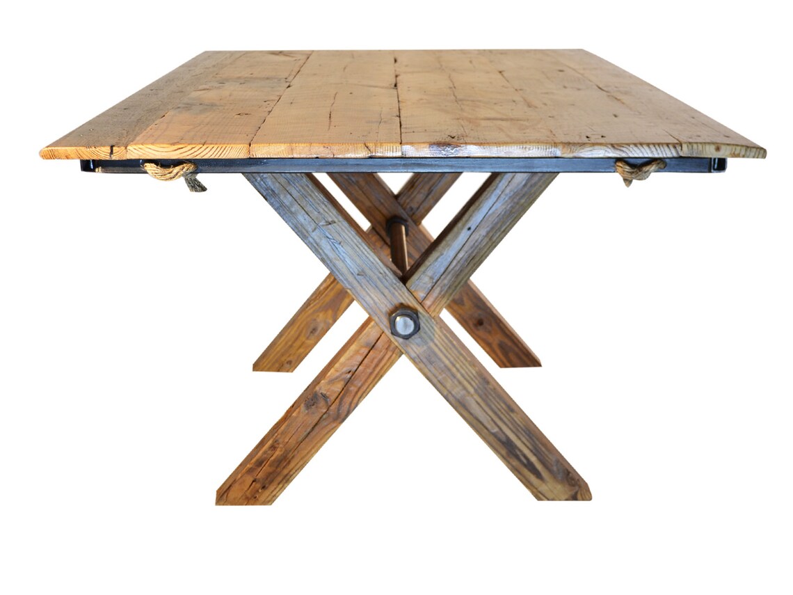 Reclaimed Industrial X-frame Table | Etsy