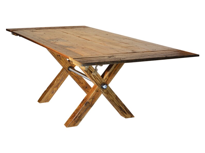 Reclaimed Industrial X-frame Table - Etsy