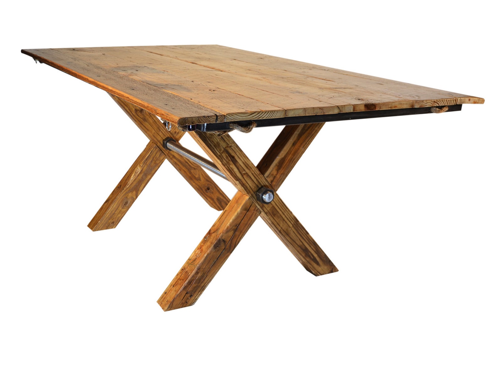 Reclaimed Industrial X-frame Table | Etsy