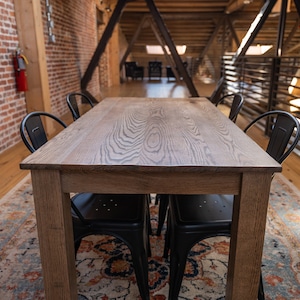 Oak Parson Table | Square Legs | Farmtable | Solid Oak | Custom Made to ...