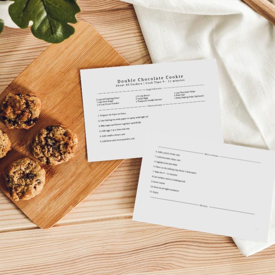 Recipe Card Book Sheet Interior Template • Digital Printable ...
