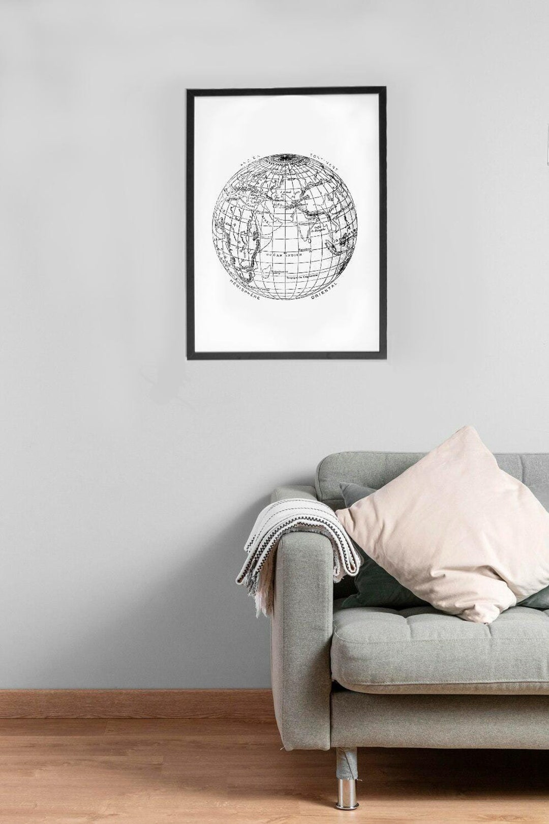 Vintage Globe World Poster • Instant Download • A3 • A4 • A5 • PNG ...