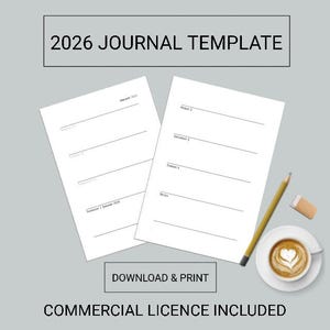 2026 Editable Journal Diary Planner Template: A5 B6 Printable ...