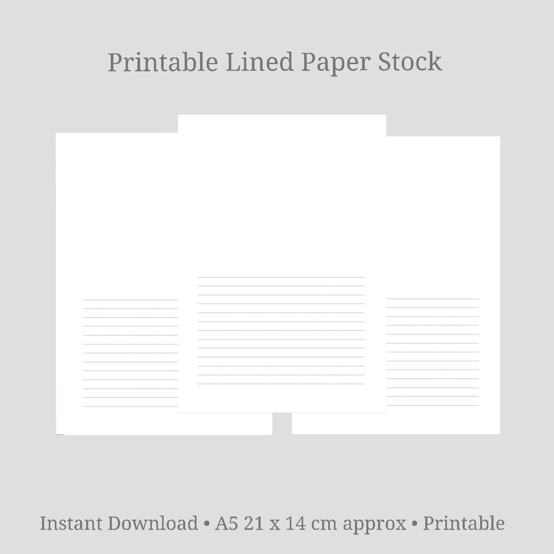 Printable Lined Paper Stock Template • A4 A5 • Instant Download ...