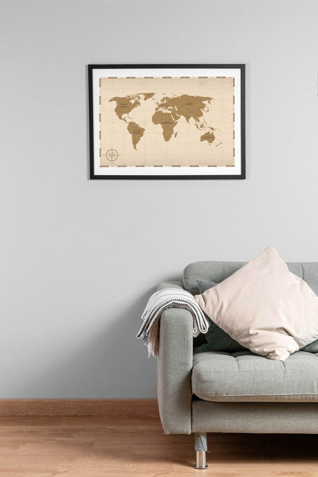 Vintage World Map • Instant Download • A3 A4 • TABLOID • LETTER ...