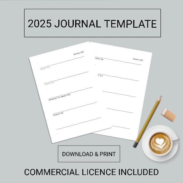 2025 Journal Diary Planner Interior Template B6 A5 Instant Download ...