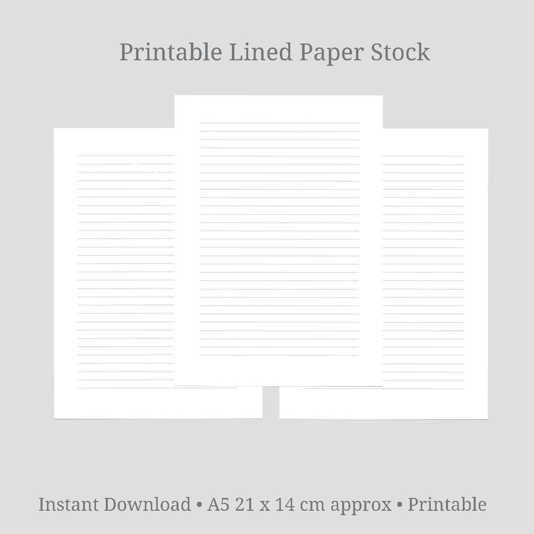 Printable Lined Paper Stock Template • A4 A5 • Instant Download ...