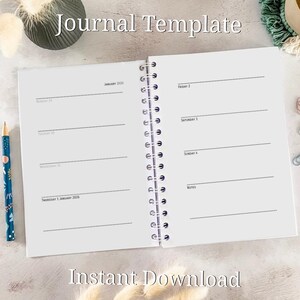 2026 EDITABLE Journal Diary Planner Template: A5 B6 Printable ...