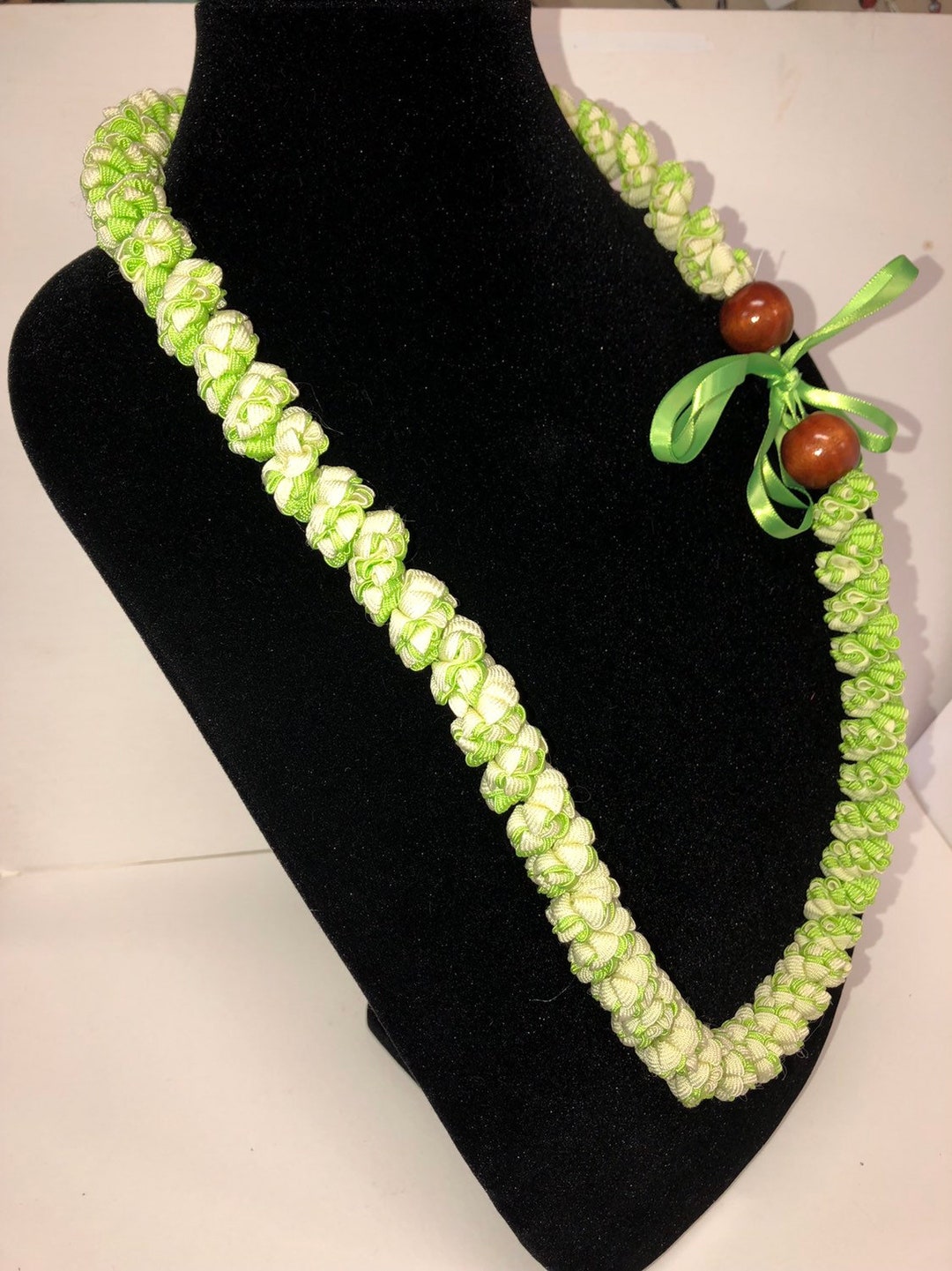 Ribbon Lei Pikake, Hawaiian Wedding Lei, Handmade Ribbon Leis, White ...