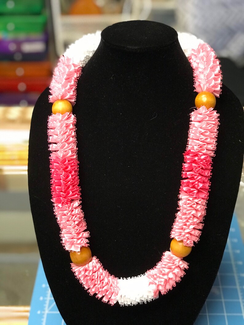 Pink Ribbon Lei, Handmade on Maui 33 Inches Long - Etsy