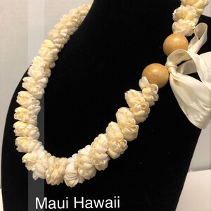 Ribbon Lei Pikake Blossom, Ivory and White Hawaiian Wedding Lei ...