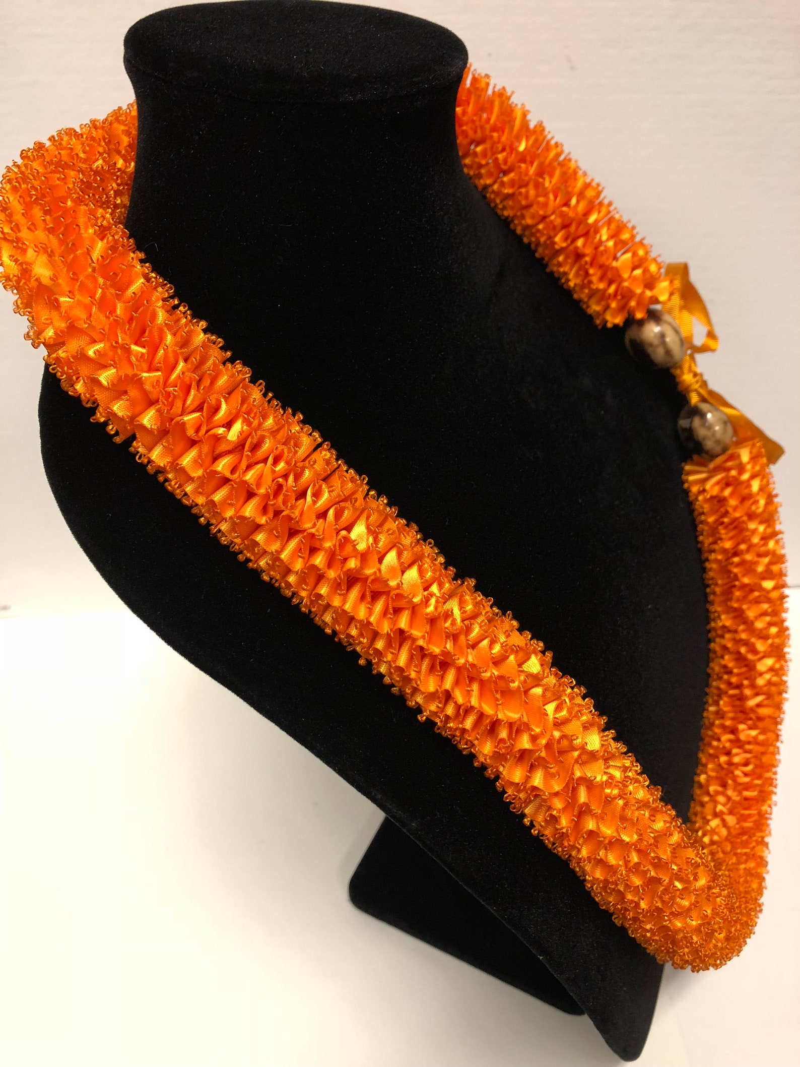 Ribbon Lei Orange Lei Golden Ilima Lei Graduation Lei | Etsy