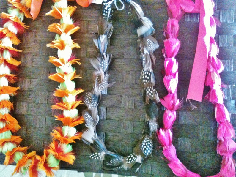 Make a Hawaiian Lei Kit 2 Feather Lokelani Lei Kits Make a Feather Lei ...