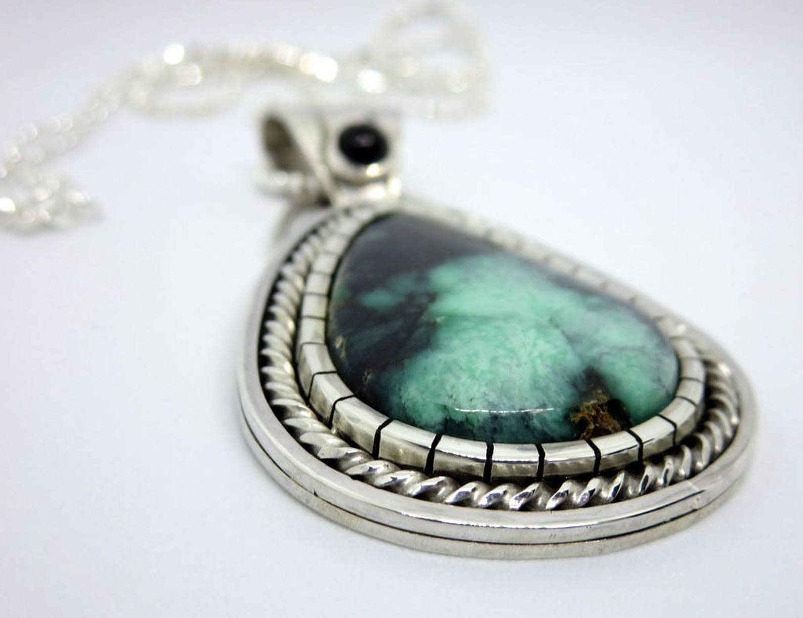 Variscite Space Nebula Necklace. Apache Variscite and Sterling Silver ...