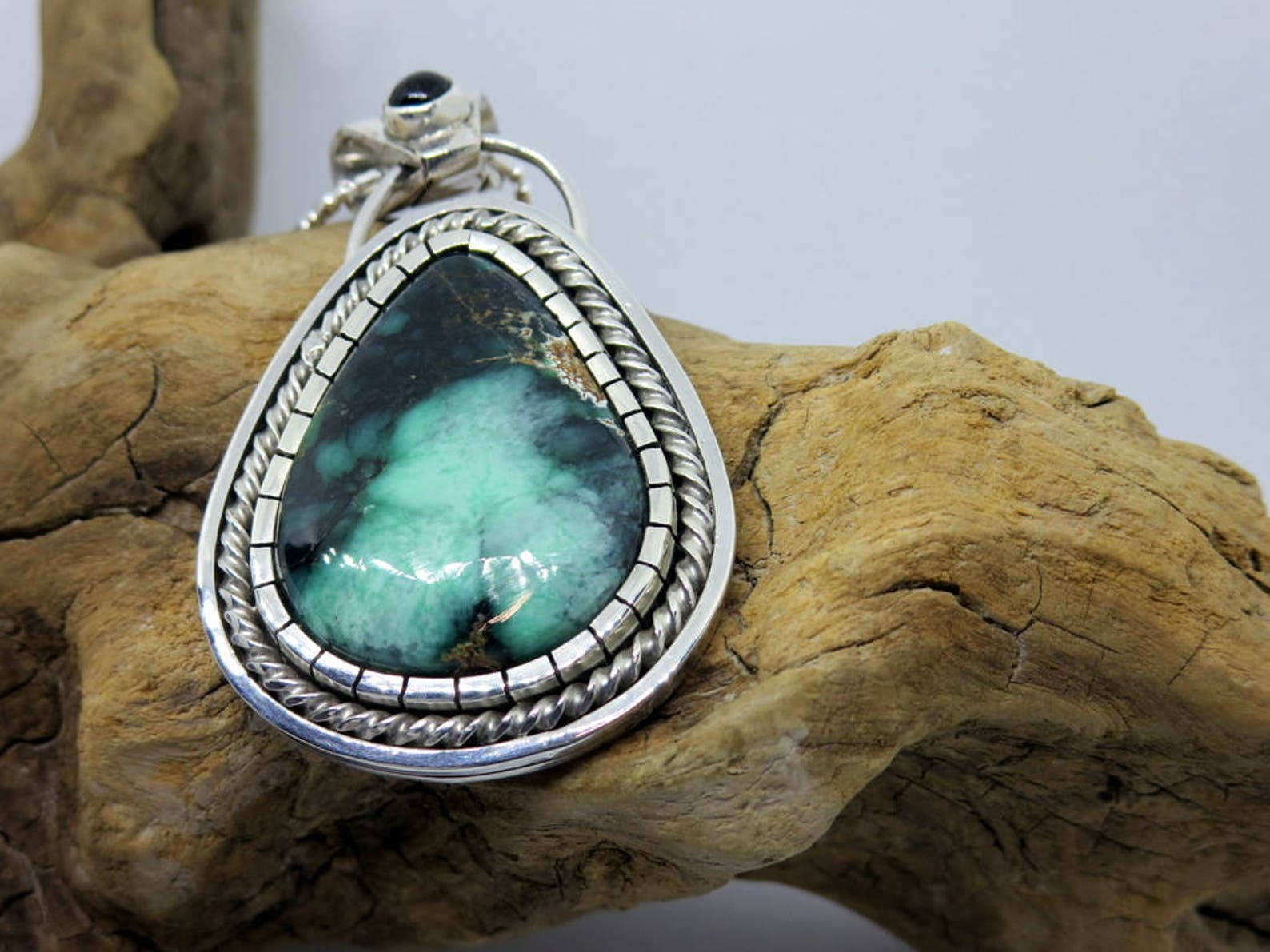 Variscite Space Nebula Necklace. Apache Variscite and Sterling - Etsy