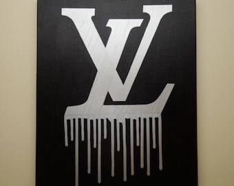 Louis Vuitton Drip Painting 16x20 LV Inspired Brown and | Etsy