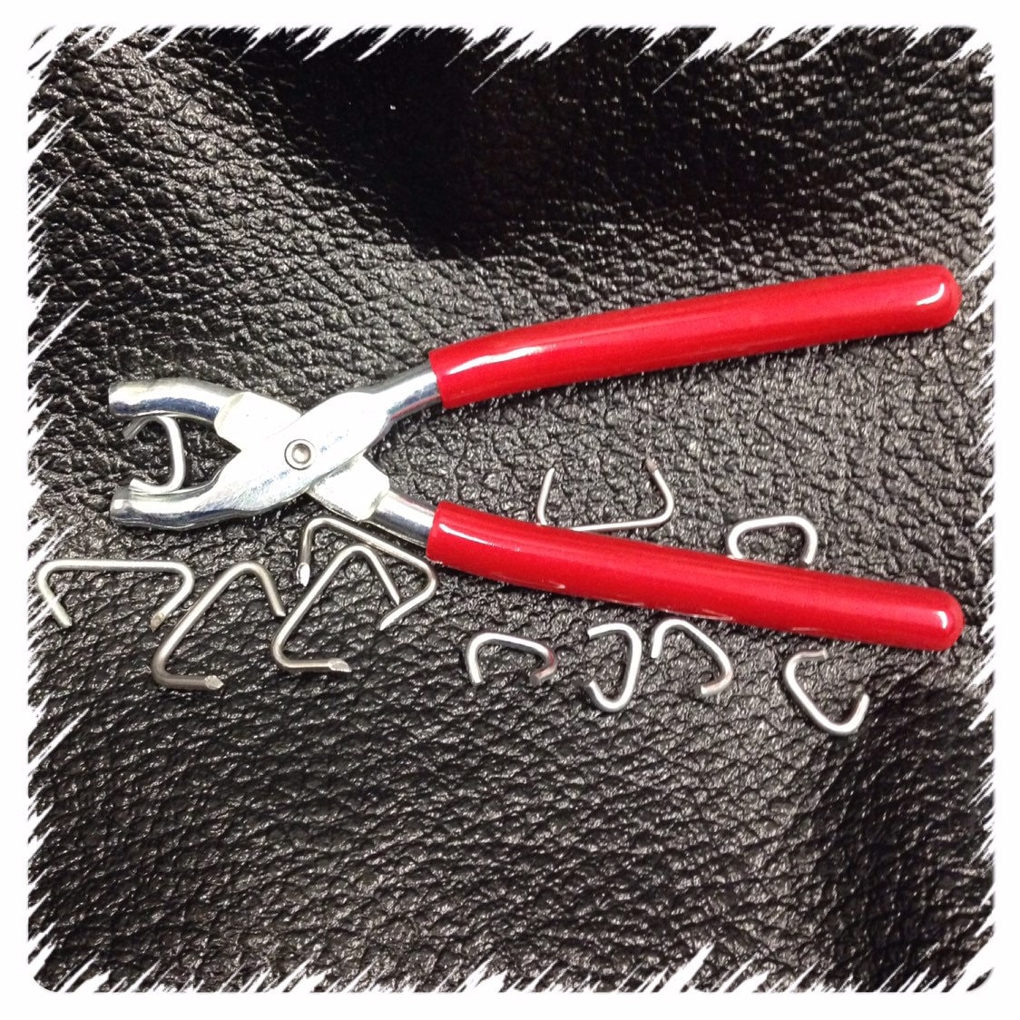 Hog Ring Pliers and 50 Each Hog Rings 3/4, 1/2 & 3/8 Galvanized for ...