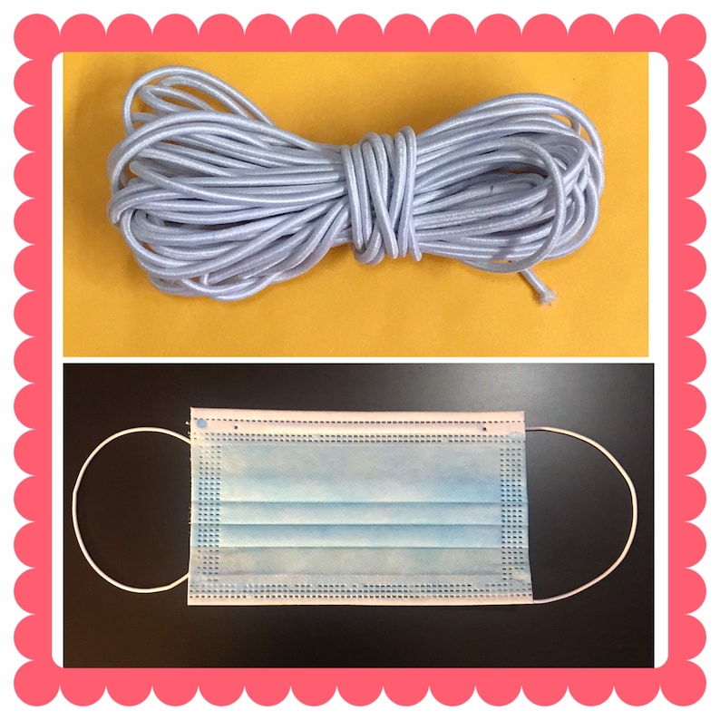 US Seller - 2 Mm Round Elastic Cord for Masks, Doll Restringing, Sewing ...