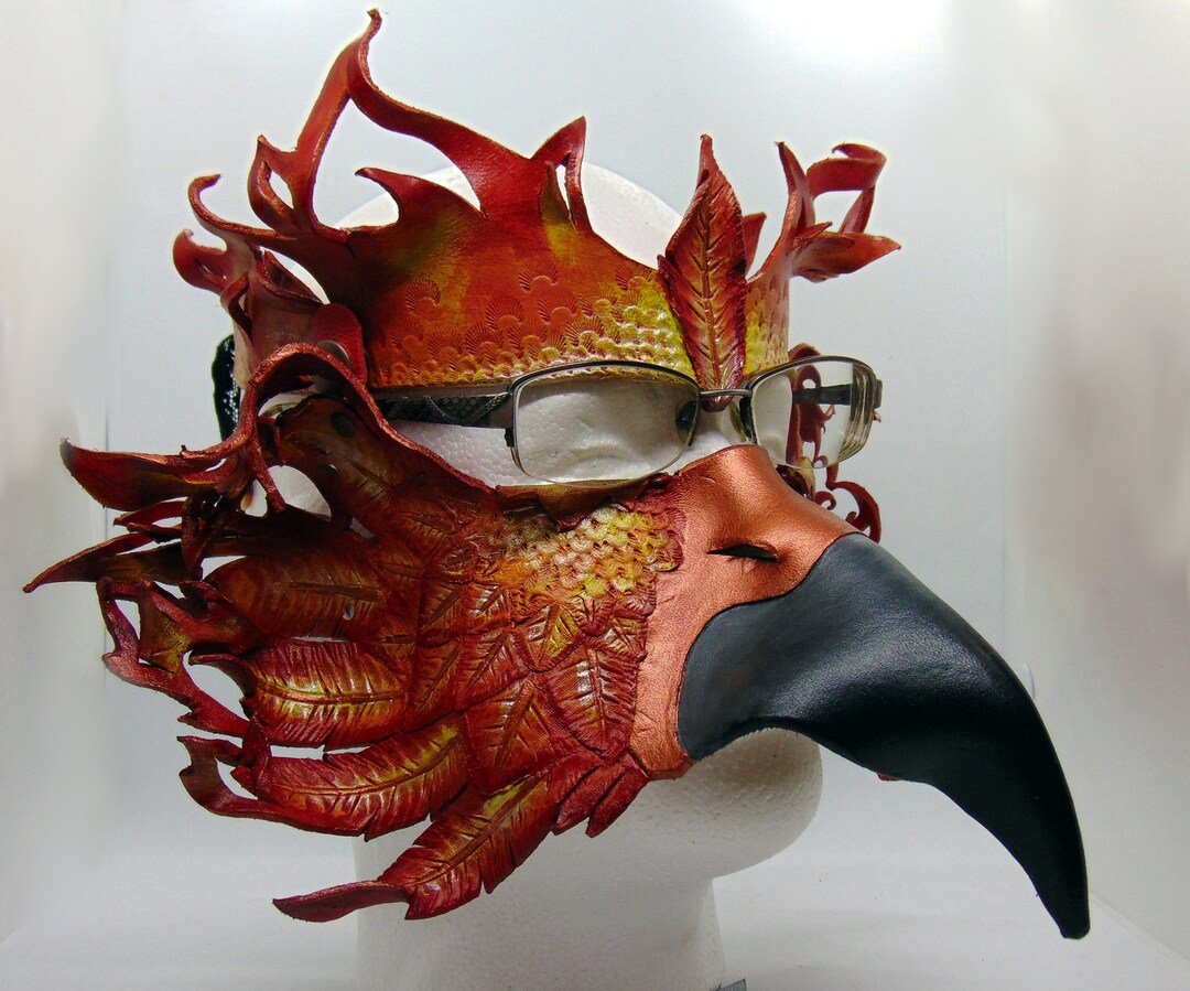 Eyeglass Compatible Leather Phoenix Mask - Etsy