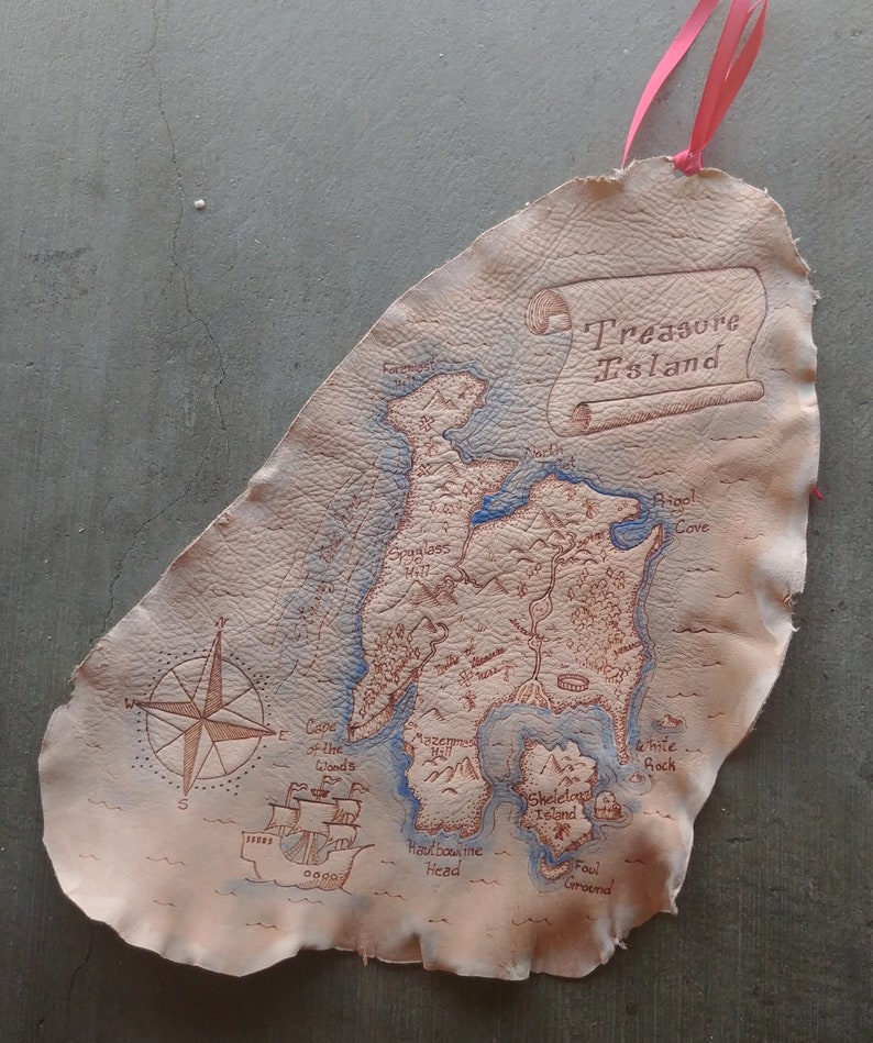 Leather Treasure Island Map - Etsy