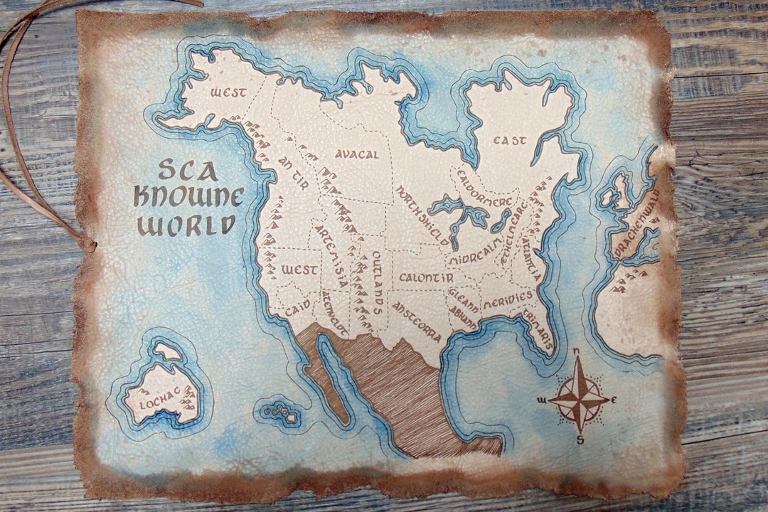 Leather Society for Creative Anachronism Known World Map - Etsy