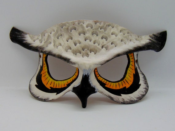 Leather Great Horned Owl Mask | Etsy